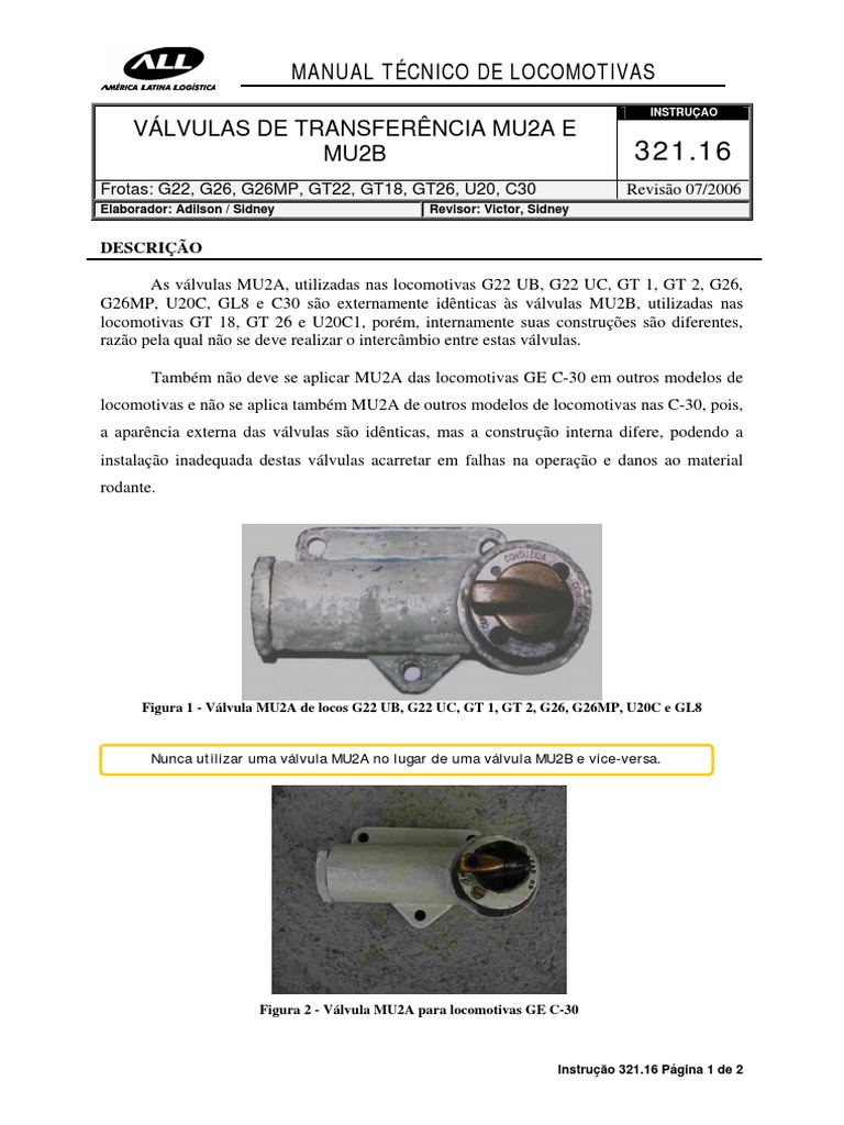 Instruções para Válvulas MU2A e MU2B | PDF