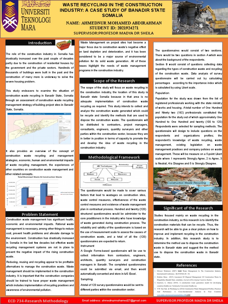 Ec705. Ahmednur. Research Poster. | PDF | Waste | Recycling