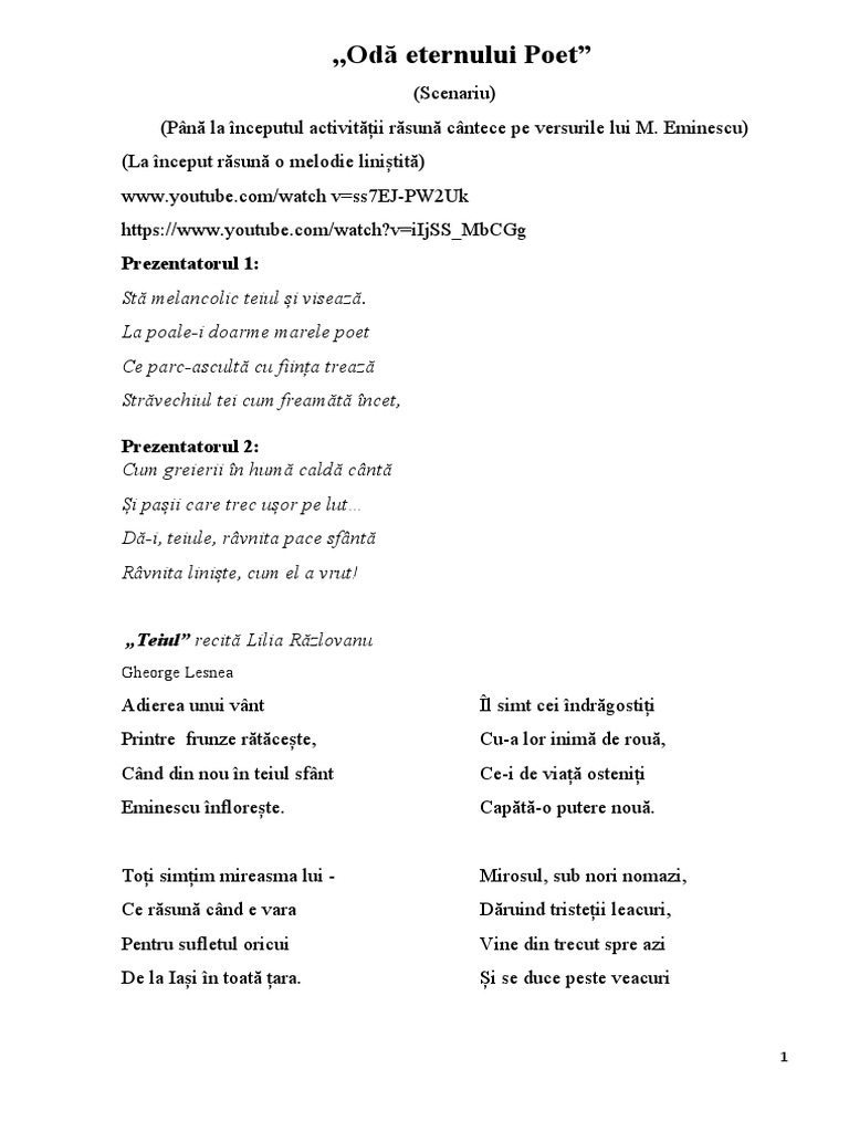 Eminescu 2021 | PDF