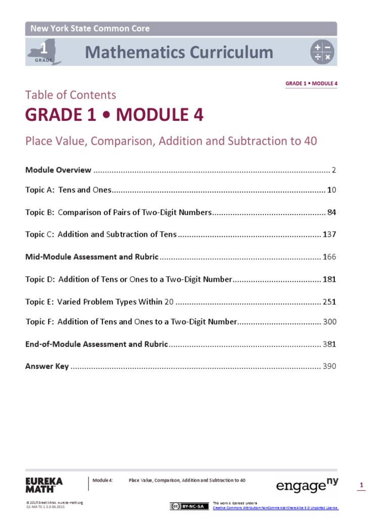 Grade 1 - Module 4: Mathematics Curriculum | PDF | Common Core State ...