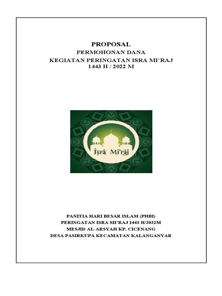 Proposal Isra Mi'raj | PDF