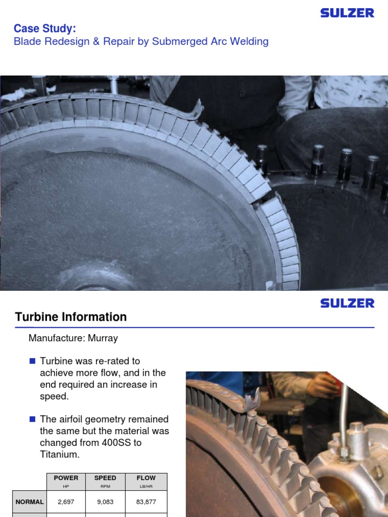 Case Study - Blade Redesign and Submerged Arc Welding | PDF ...