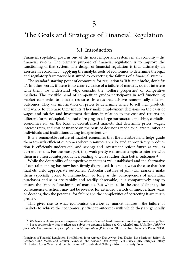The Goals and Strategies of Financial Regulation | PDF | Market ...