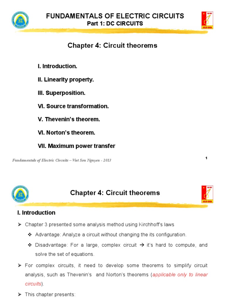 DC Circuit Theorems Explained | PDF | Electrical Network | Linearity