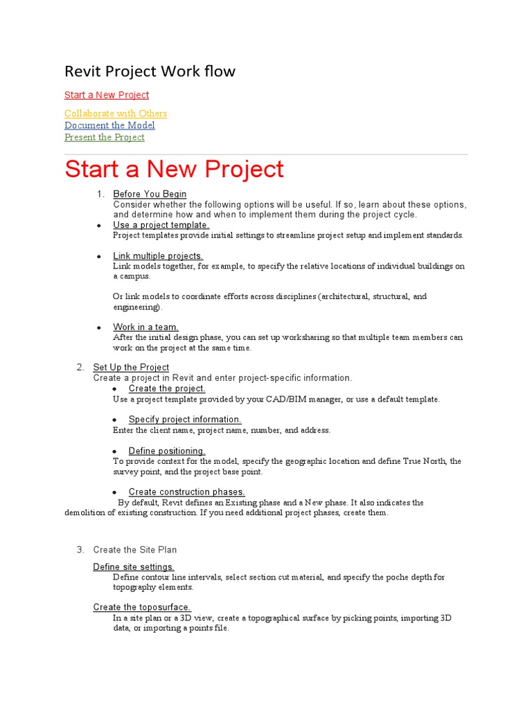 Revit Project Work Flow | PDF | Autodesk Revit | Topography