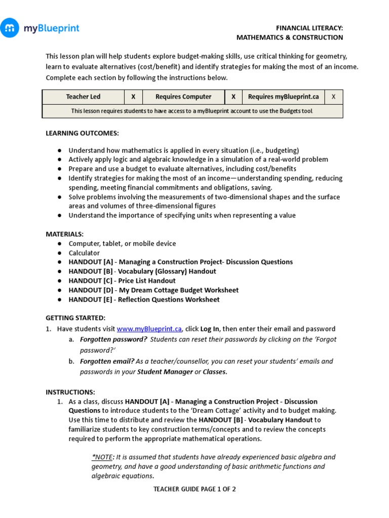 Financial Literacy Mathematics | PDF | Framing (Construction) | Roof