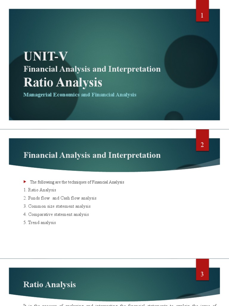Unit-V Ratio Analysis: Financial Analysis and Interpretation | PDF ...