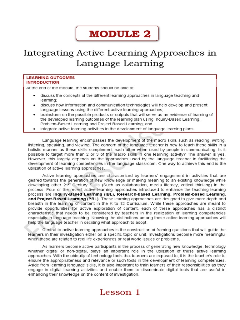 Module 2 | PDF | Project Based Learning | Inquiry Based Learning