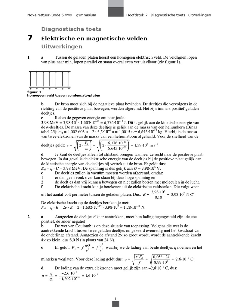 5v Na - H8. Diagnostische Toets Uitwerkingen | PDF