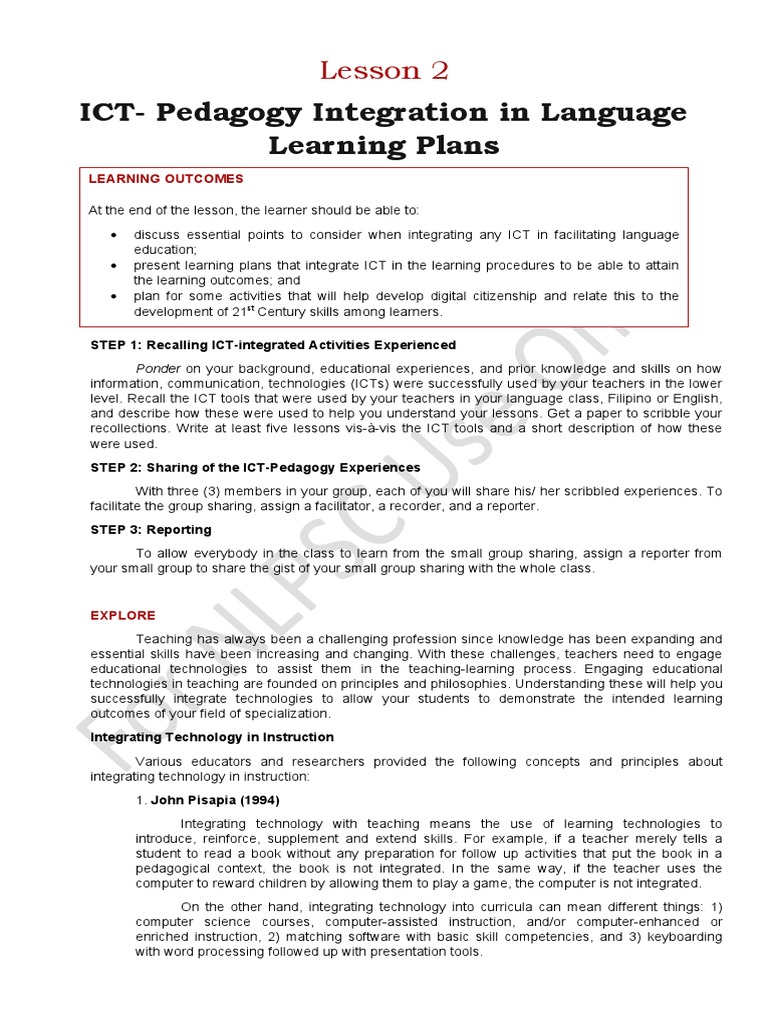 Module 1 Lesson 2 | PDF | Educational Technology | Information And ...