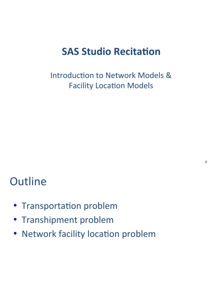 Introduction To Network Models & Facility Location Models | PDF