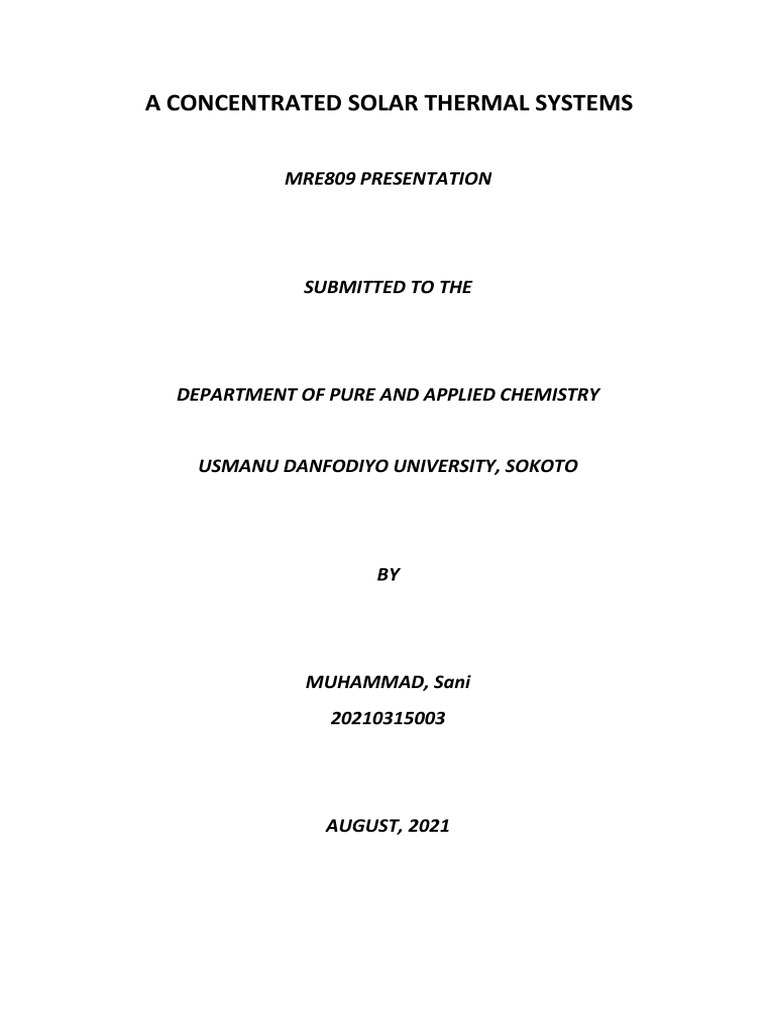 Solar Thermal Systems for Academics | PDF | Solar Power | Solar Energy