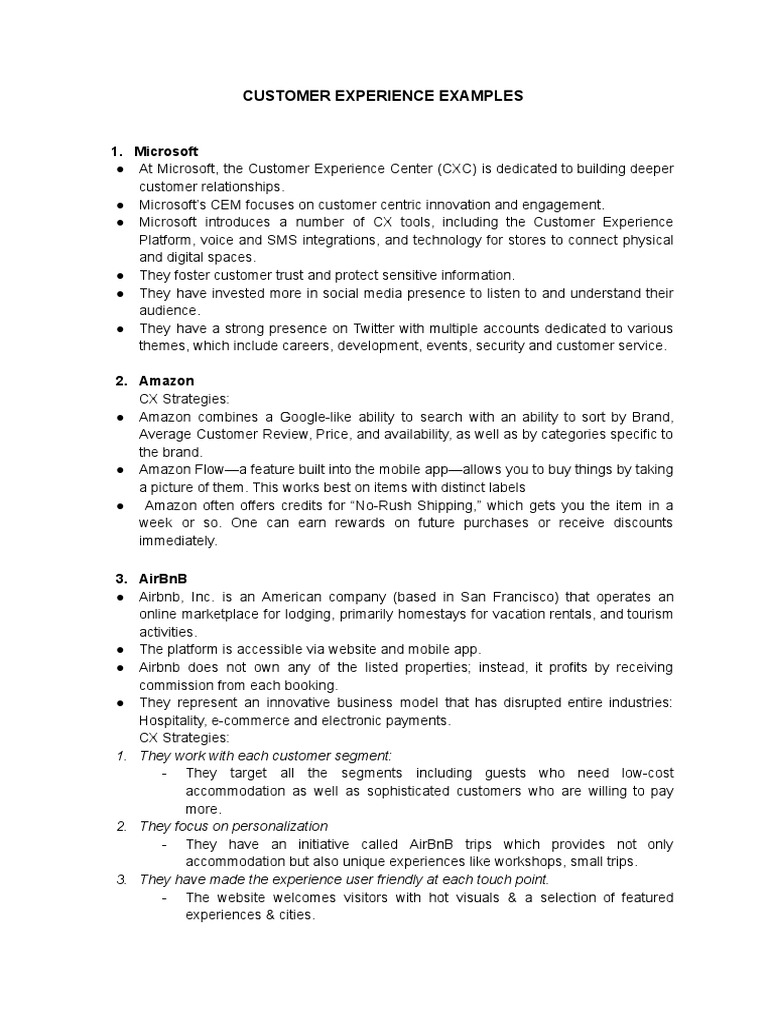 Customer Experience Examples: 1. Microsoft | PDF | Mc Donald's ...
