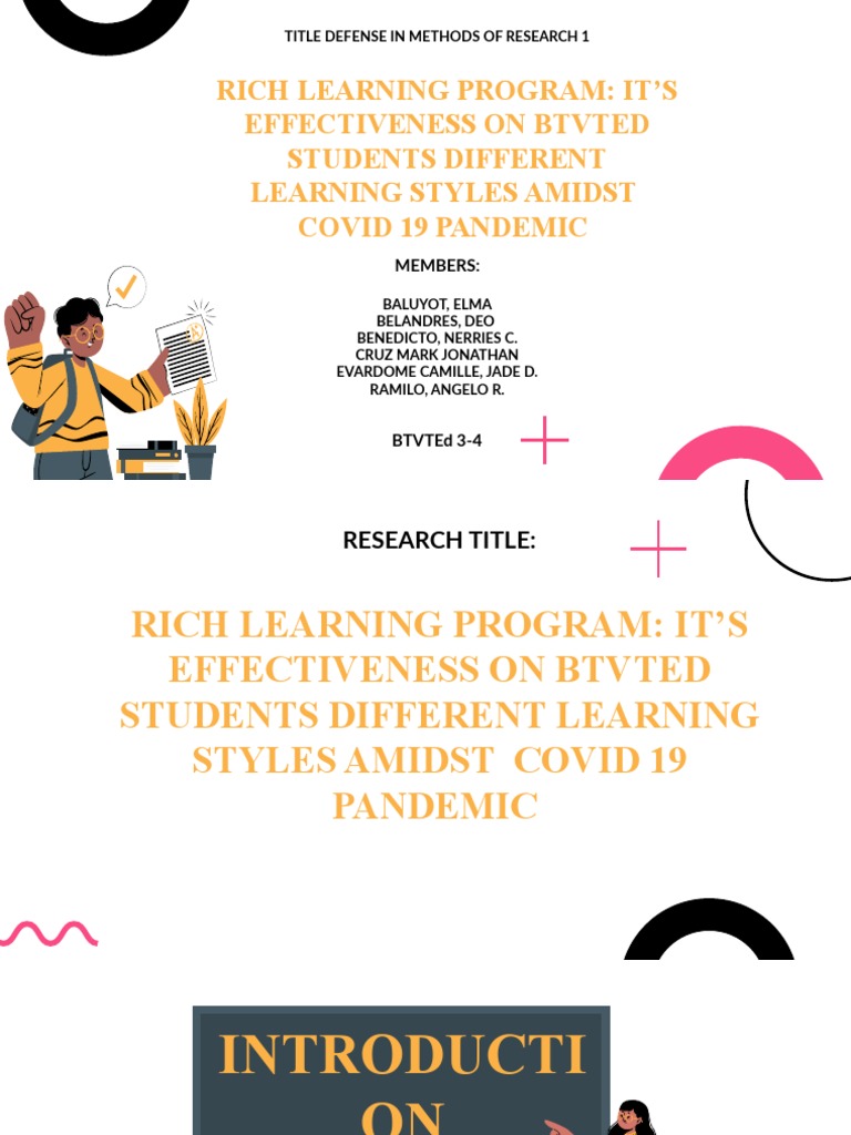 Title Defense Powerpoint | PDF | Learning Styles | Learning