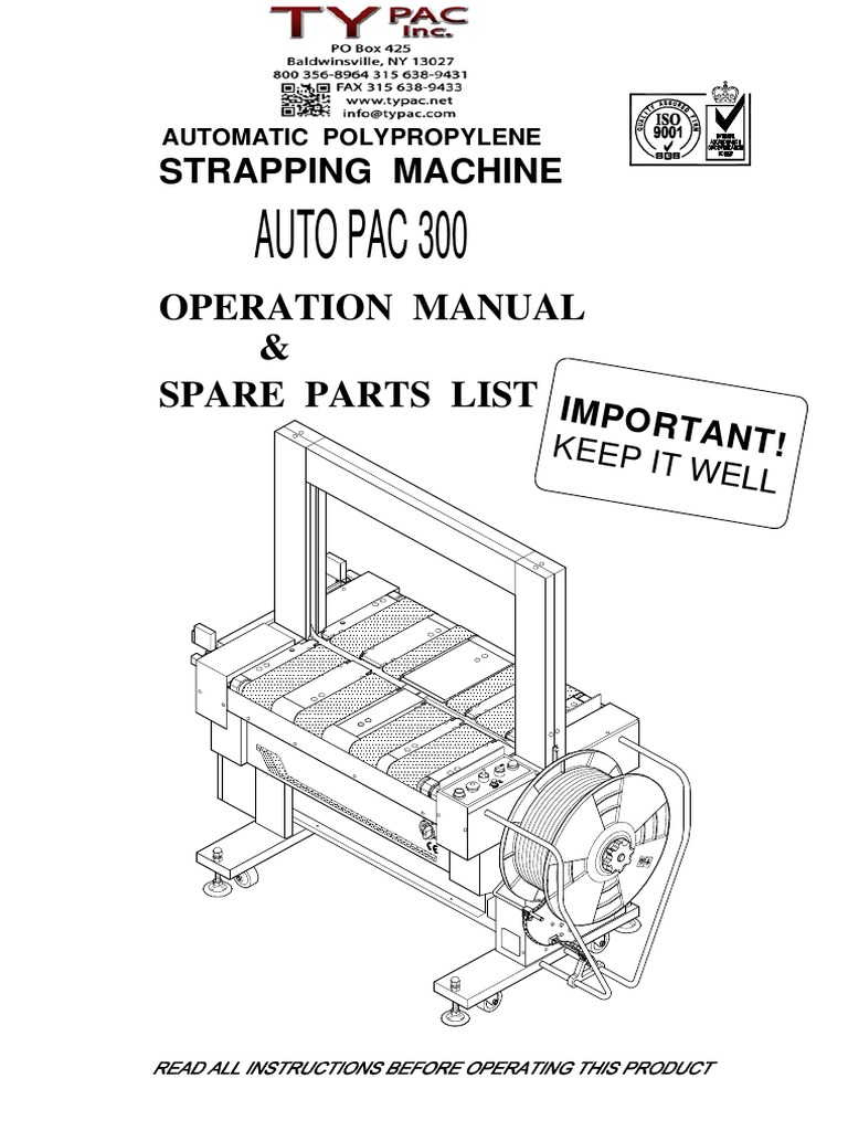 Auto Pac 300: Operation Manual & | PDF | Switch | Screw