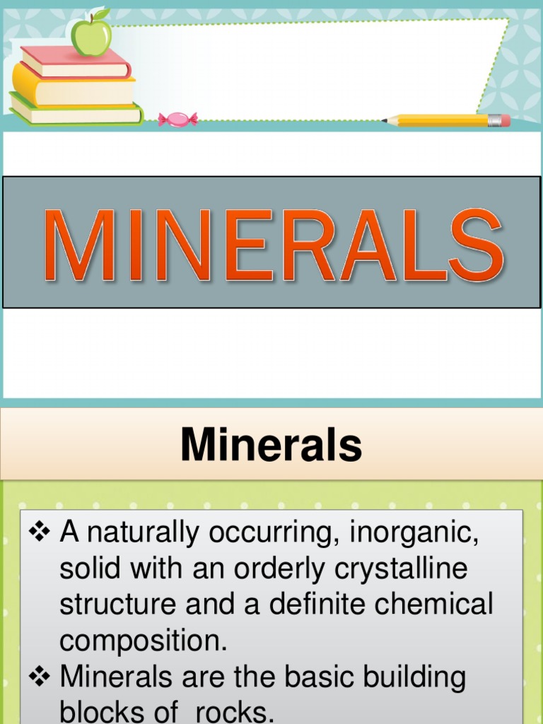 Lesson 5 Minerals | PDF | Minerals | Mineralogy