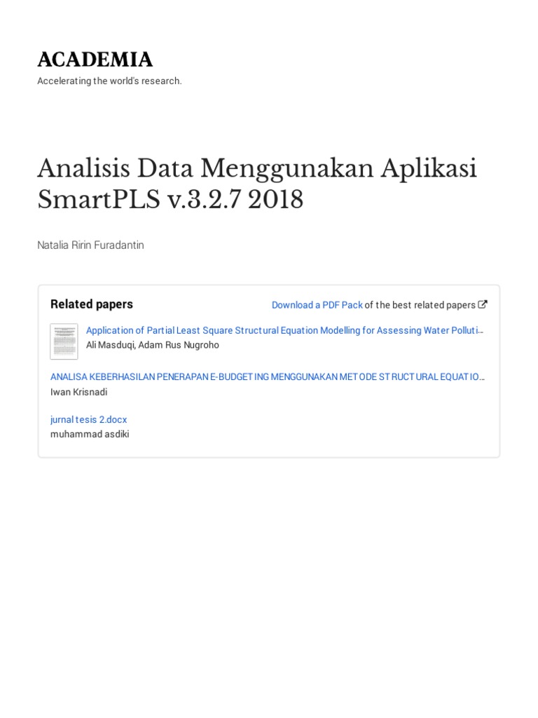 Analisis Data dengan SmartPLS 3.2.7 | PDF