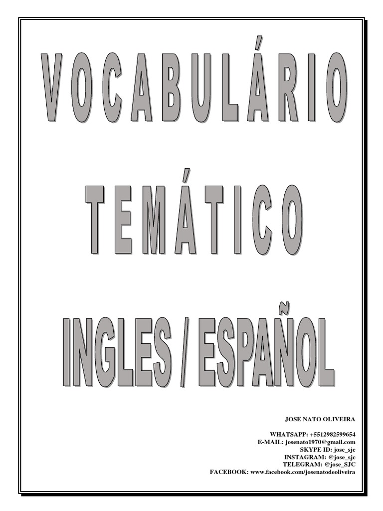 Vocabulario Tematico - Ingles - Español | PDF | Vino | Postres