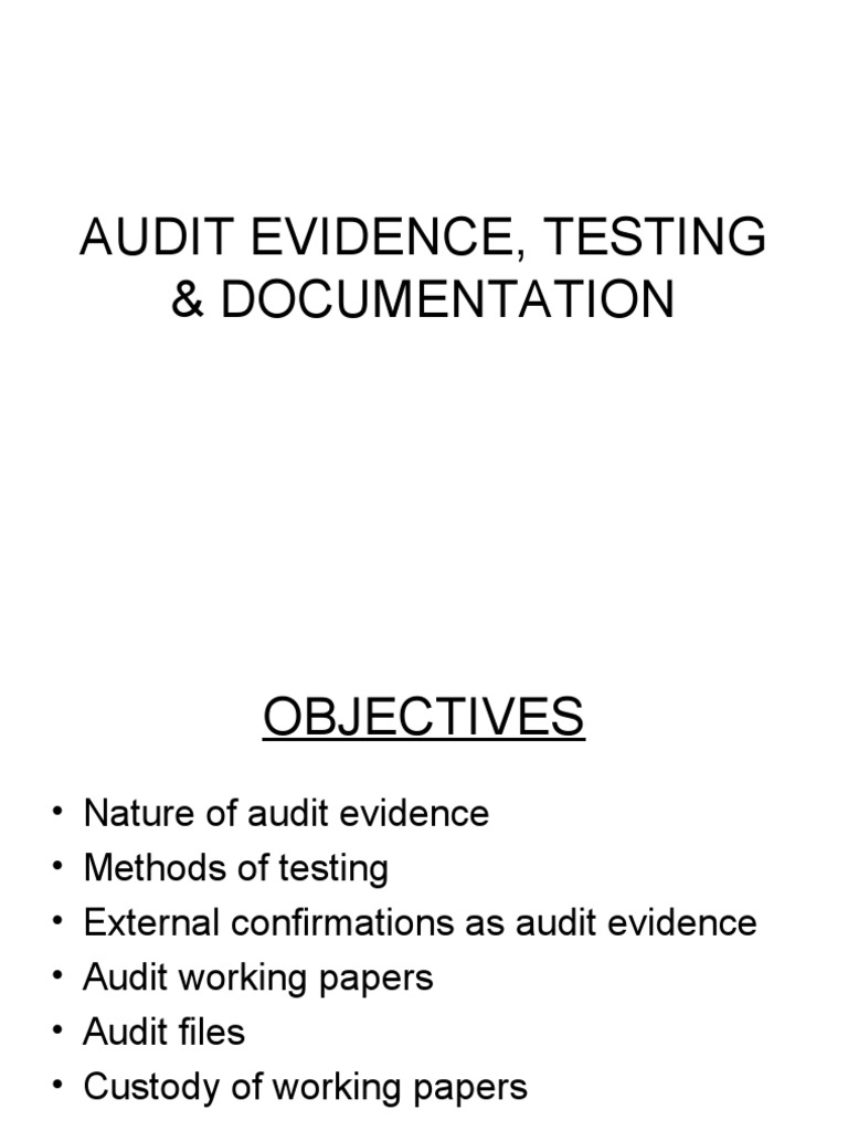 Audit Evidence, Testing & Documentation | PDF | Audit | Business