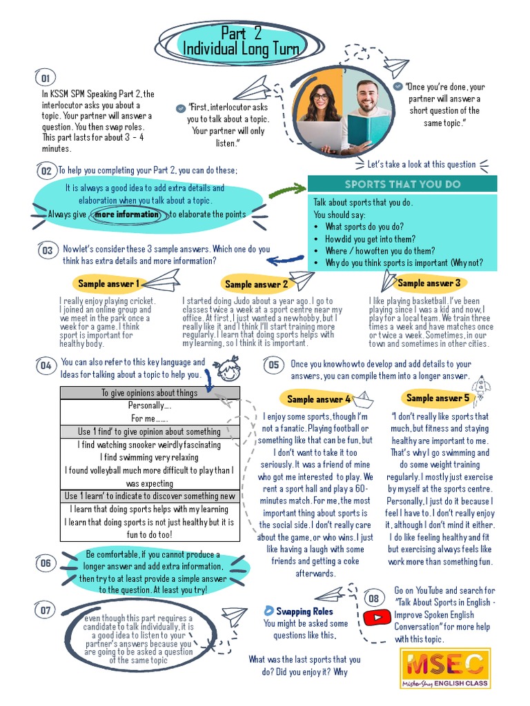 KSSM SPM Eng Speaking Part 2 | PDF | Sports