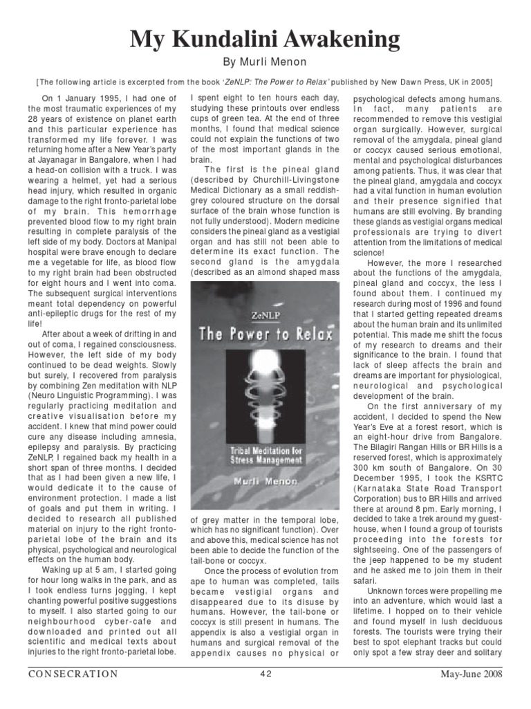 My Kundalini Awakening: by Murli Menon | PDF | Kundalini | Dream