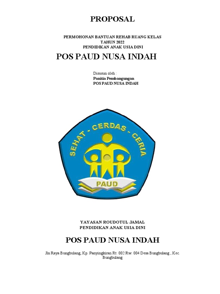 Proposal Rehab Ruang Kelas PAUD Nusa Indah | PDF