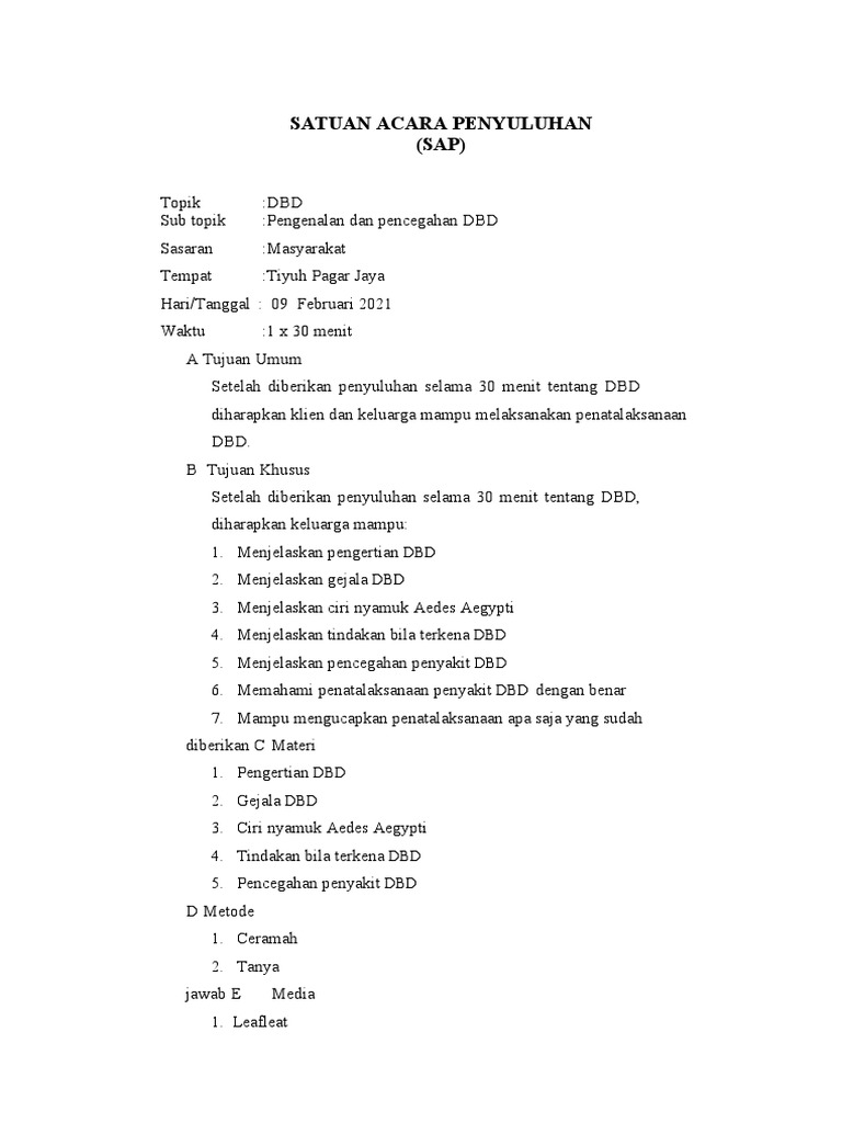 Lampiran SAP DBD | PDF