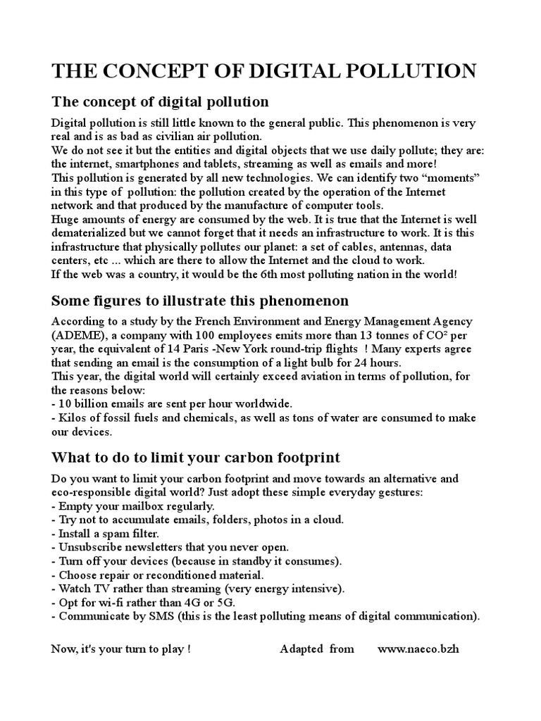 The Concept of Digital Pollution | PDF | Internet | Pollution