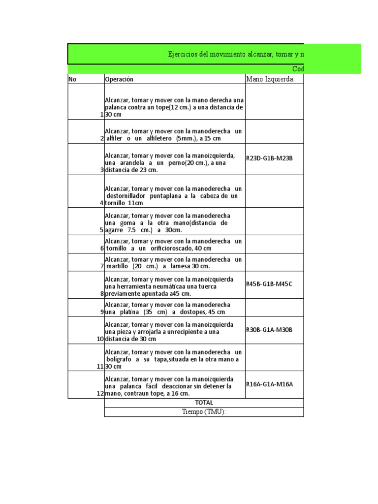 Tarea Ejercicio de MTM | PDF | Máquinas | Mecanizado