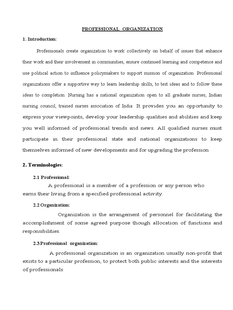 Understanding Professional Organizations in Nursing | PDF | Nursing ...