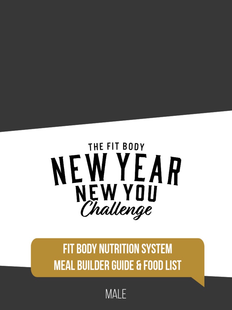 Fit Body Nutrition System Meal Builder Guide & Food List | PDF | Foods ...