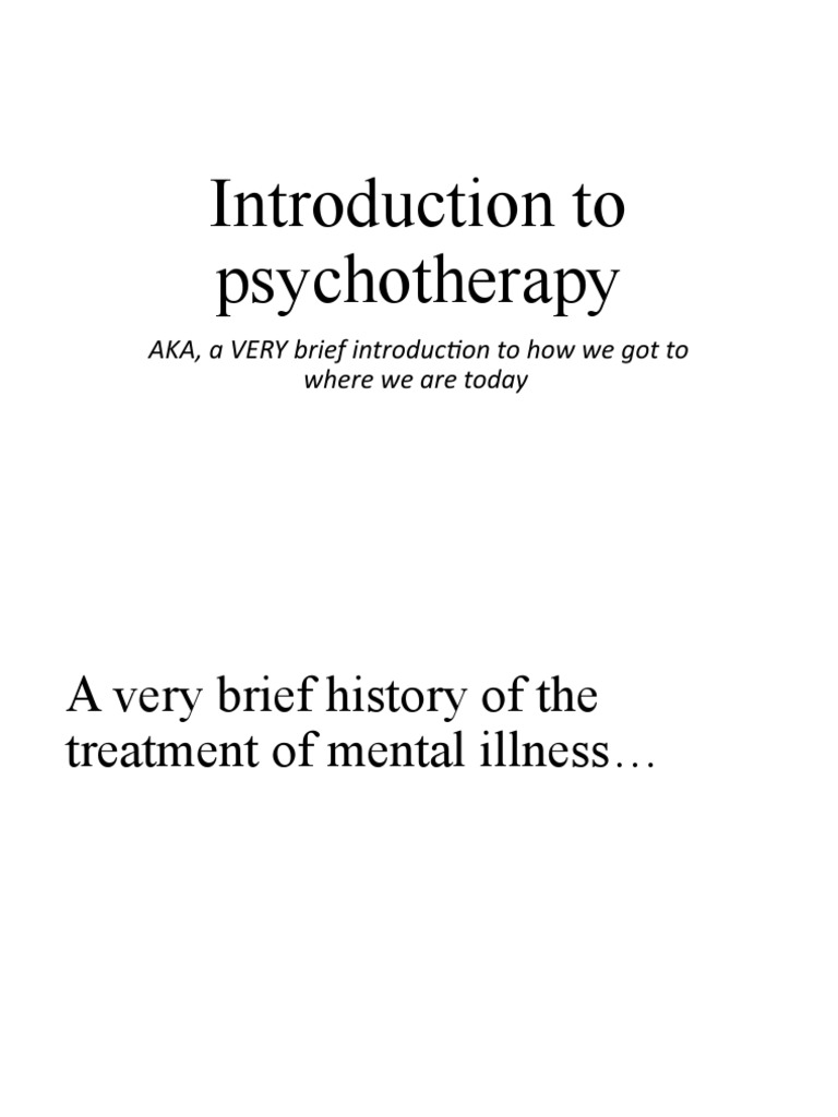 1 Introduction To Psychotherapy | PDF | Psychology | Clinical Psychology