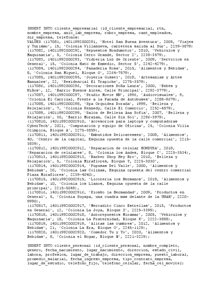 Script Movitel Registros12 | PDF | Honduras