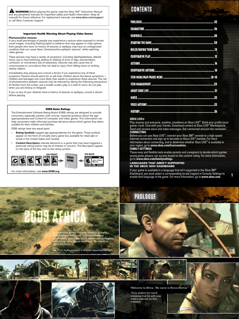 Manual Resident Evil 5 | PDF | Xbox | Xbox 360