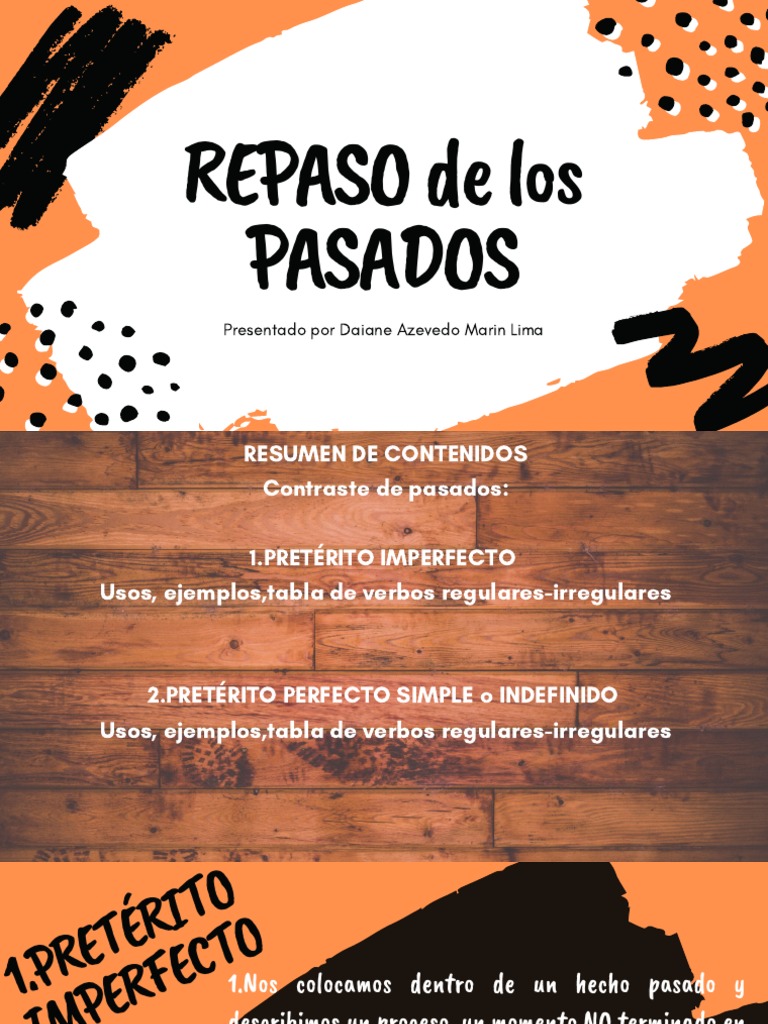 Repaso de Los Pasados | PDF | Verbo | Mecánica del lenguaje