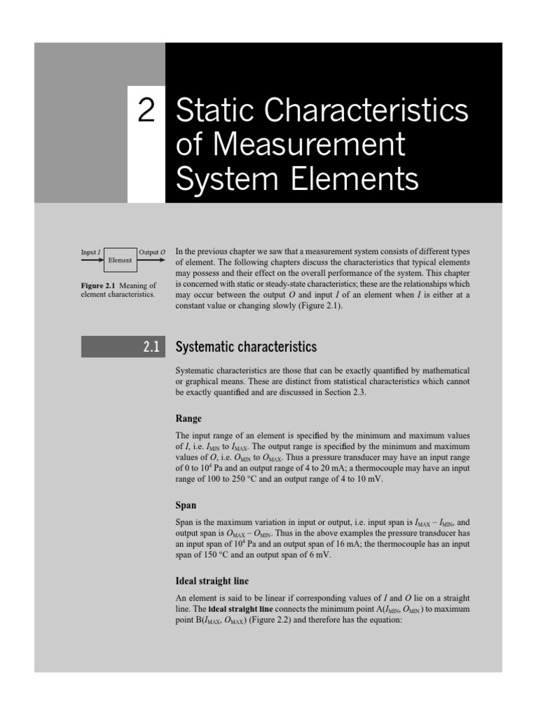 Static Characteristics of Measurement System Elements | Download Free ...