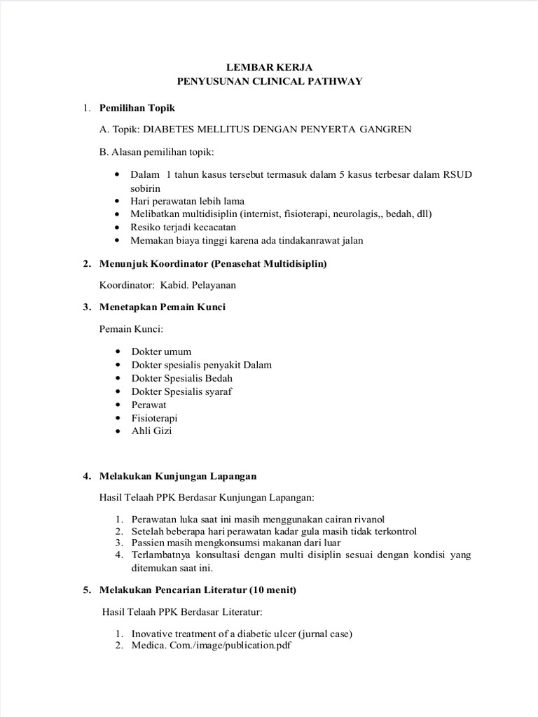 Contoh Clinical Pathway DM Dengan Gangren | PDF