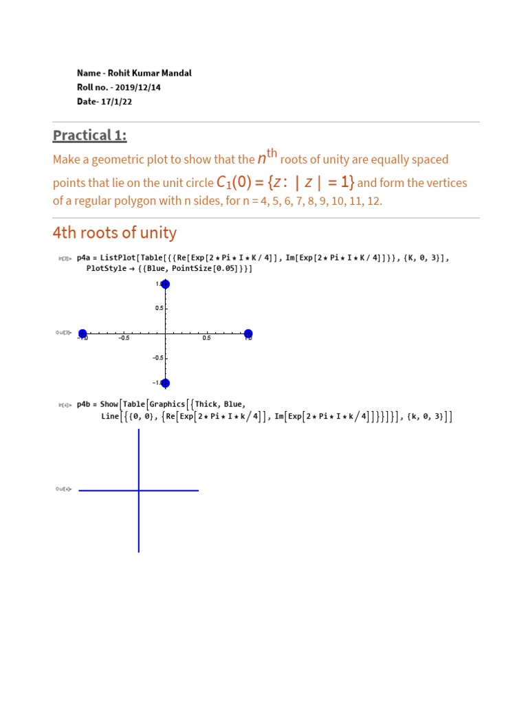 NTH Roots of Unity in Mathematica | PDF | Mathematical Concepts ...
