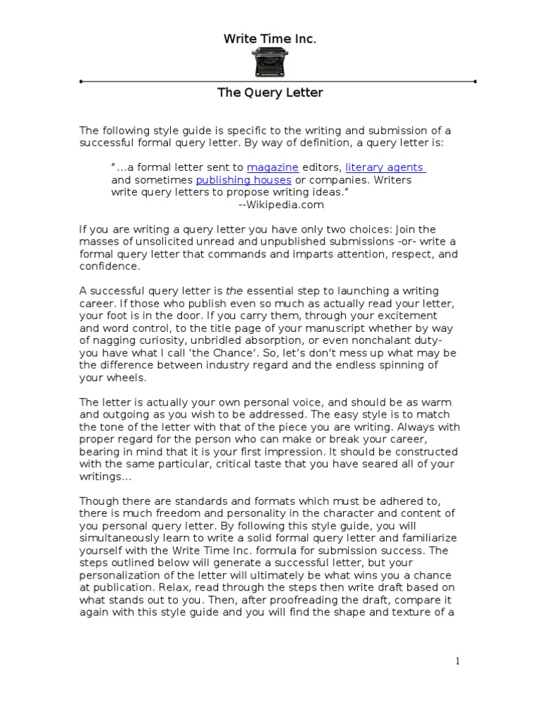 Query Letter Tutorial | PDF | Proofreading | Publishing