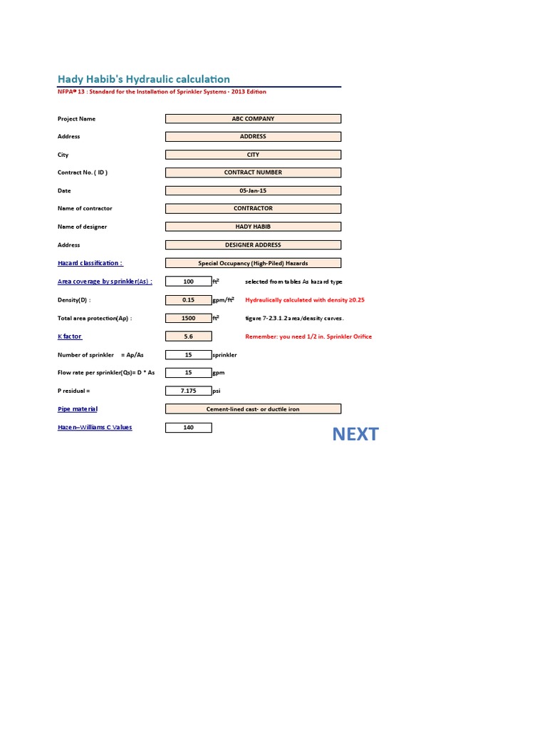 Hady Habib's Hydraulic Calculation: NFPA® 13: Standard For The ...