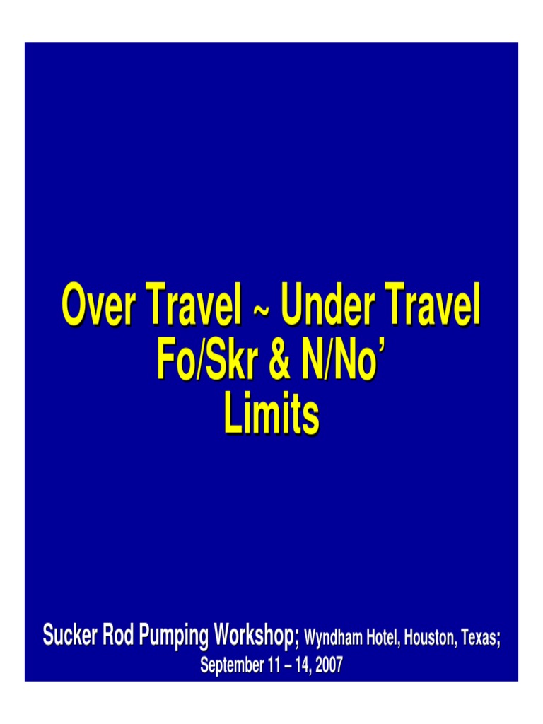 1 - 5 - Over Travel - Under Travel and Fo - SKR and N - No | PDF | Pump ...