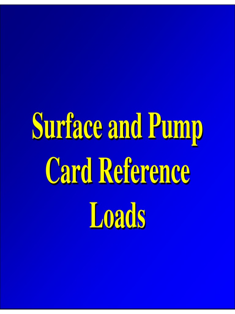 1 3 Surface Pump Card Reference | PDF | Leak | Buoyancy