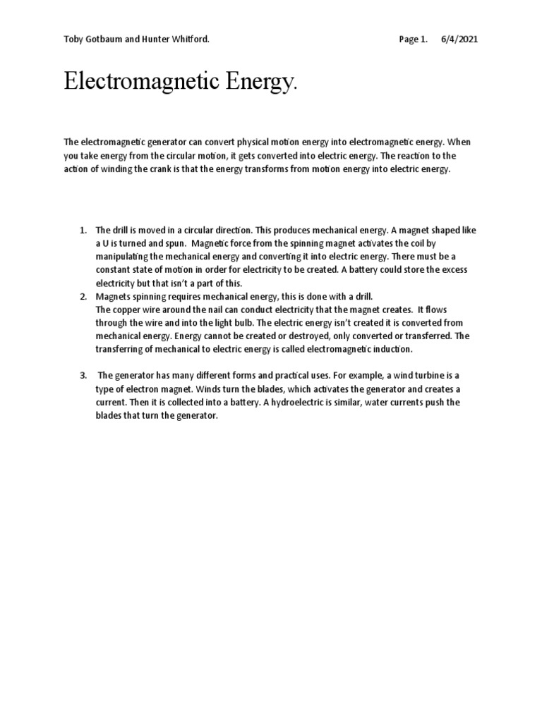 Electromagnet Project | PDF