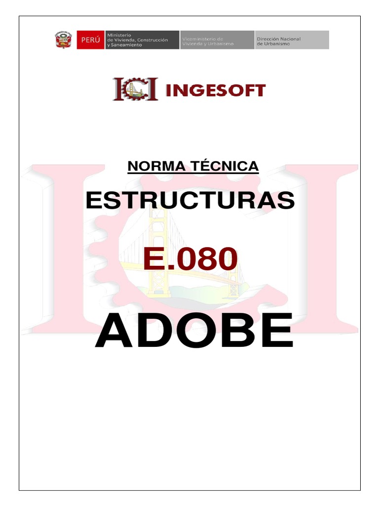Norma E.080 Adobe | PDF | Fundación (Ingeniería) | Doblar