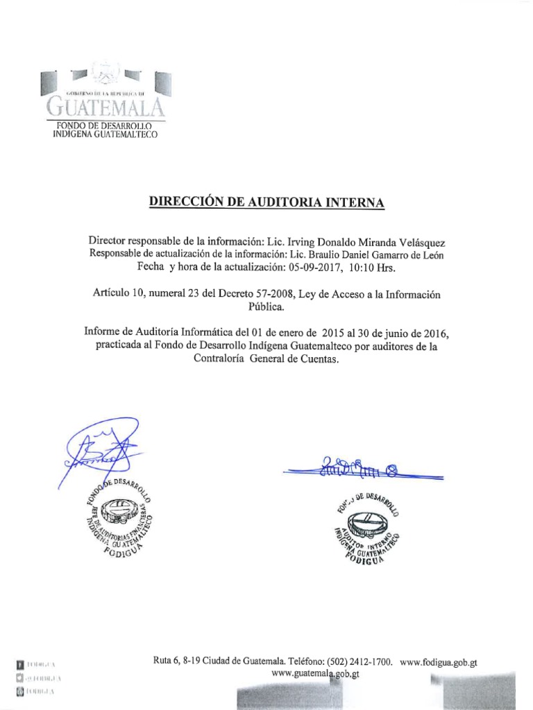 Informe de Auditoría Informática. | PDF