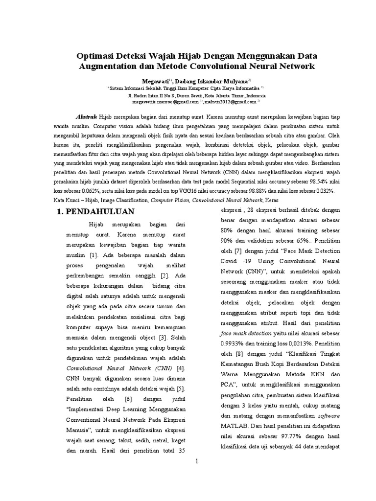 Jurnal - Optimasi Deteksi Pemakaian Hijab Dengan Menggunakan Data ...