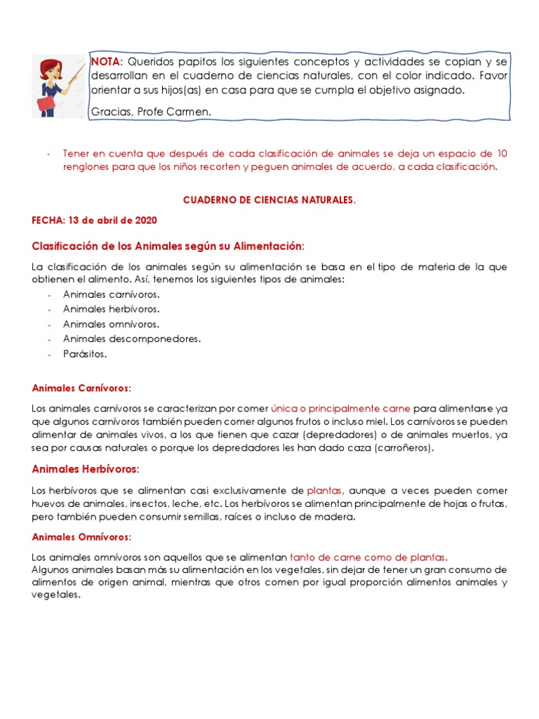 Guias 2do Grado Primaria Ciencias Naturales | PDF | Alimentos | Carne