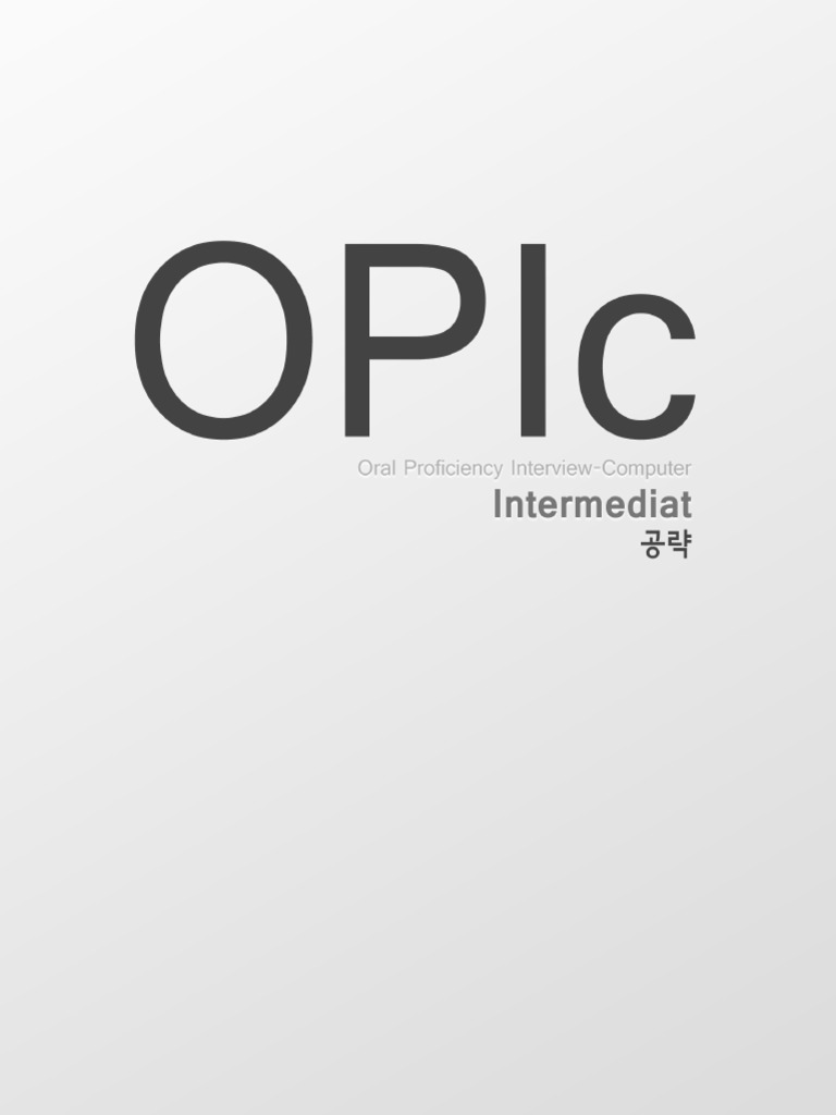 OPIc Intermediate | PDF