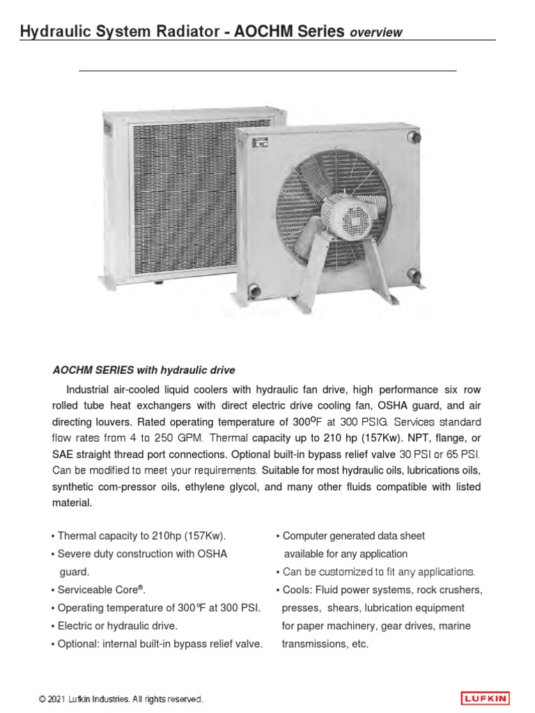 Datasheet Hydraulic Radiator AOCHM | PDF | Pipe (Fluid Conveyance ...