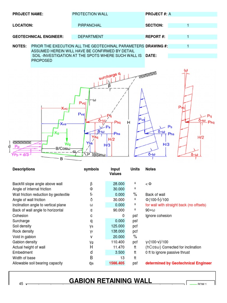 PDC Gabion Wall Stability Rev | PDF | Physical Quantities | Classical ...